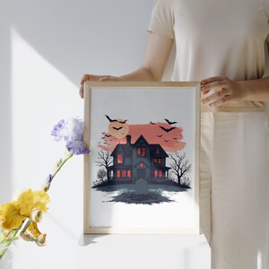 Haunted House Clipart Spooky Digital Illustrations for Halloween Crafts ...