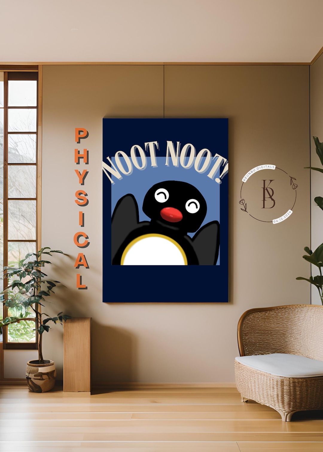 Noot Noot Pingu Canvas Ver 1 Playful Wall Art for Nursery Room Modern ...