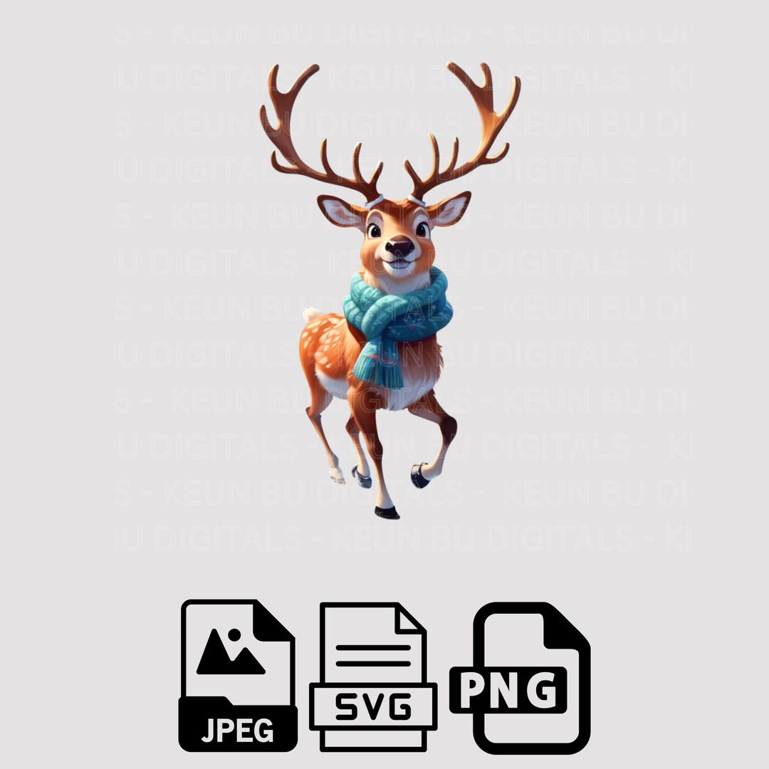 Reindeer Ice Skating Clipart – High-resolution PNG, SVG, JPEG for ...