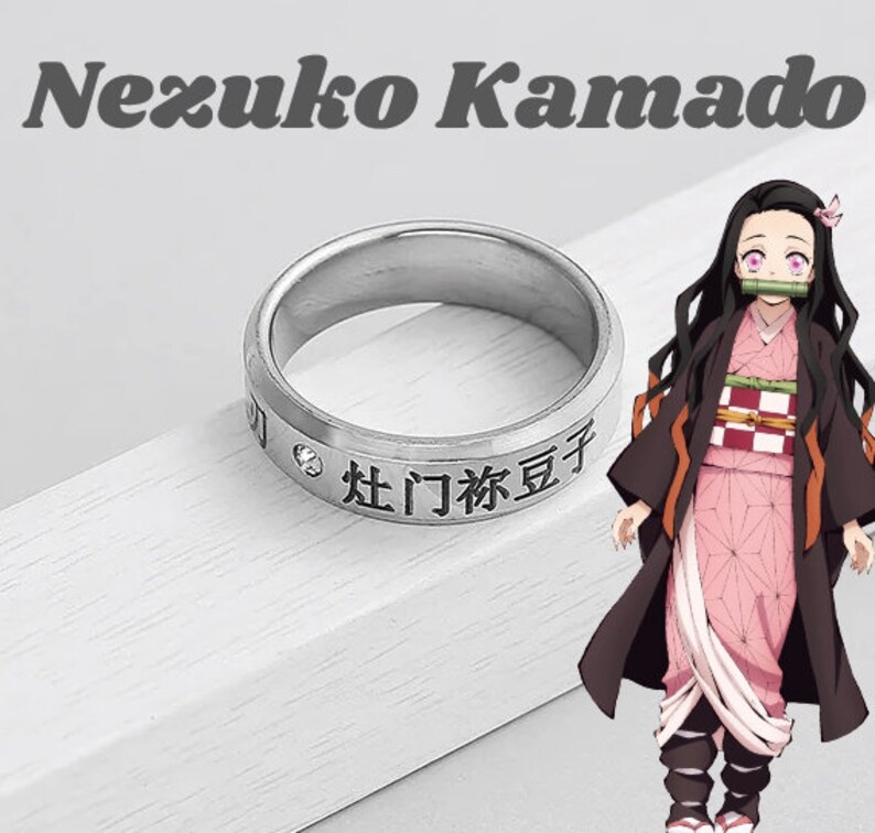 Demon Slayer Tanjiro Nezuko Zenitsu Inosuke Ring Anime Metal Japanese ...