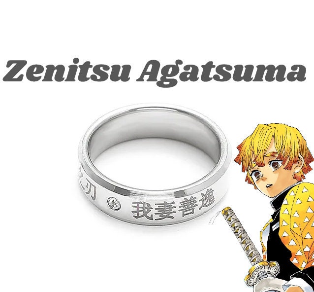 Demon Slayer Tanjiro Nezuko Zenitsu Inosuke Ring Anime Metal Japanese ...