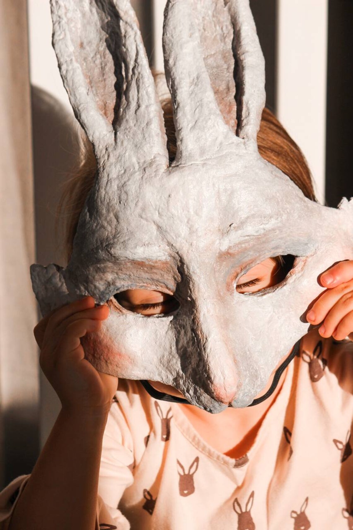 Rabbit Costume Mask, Ornamented Mask, Hare Disguise Mask, Adorned Mask ...