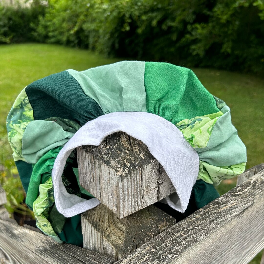 Green Patchwork Muffin Cap - Etsy