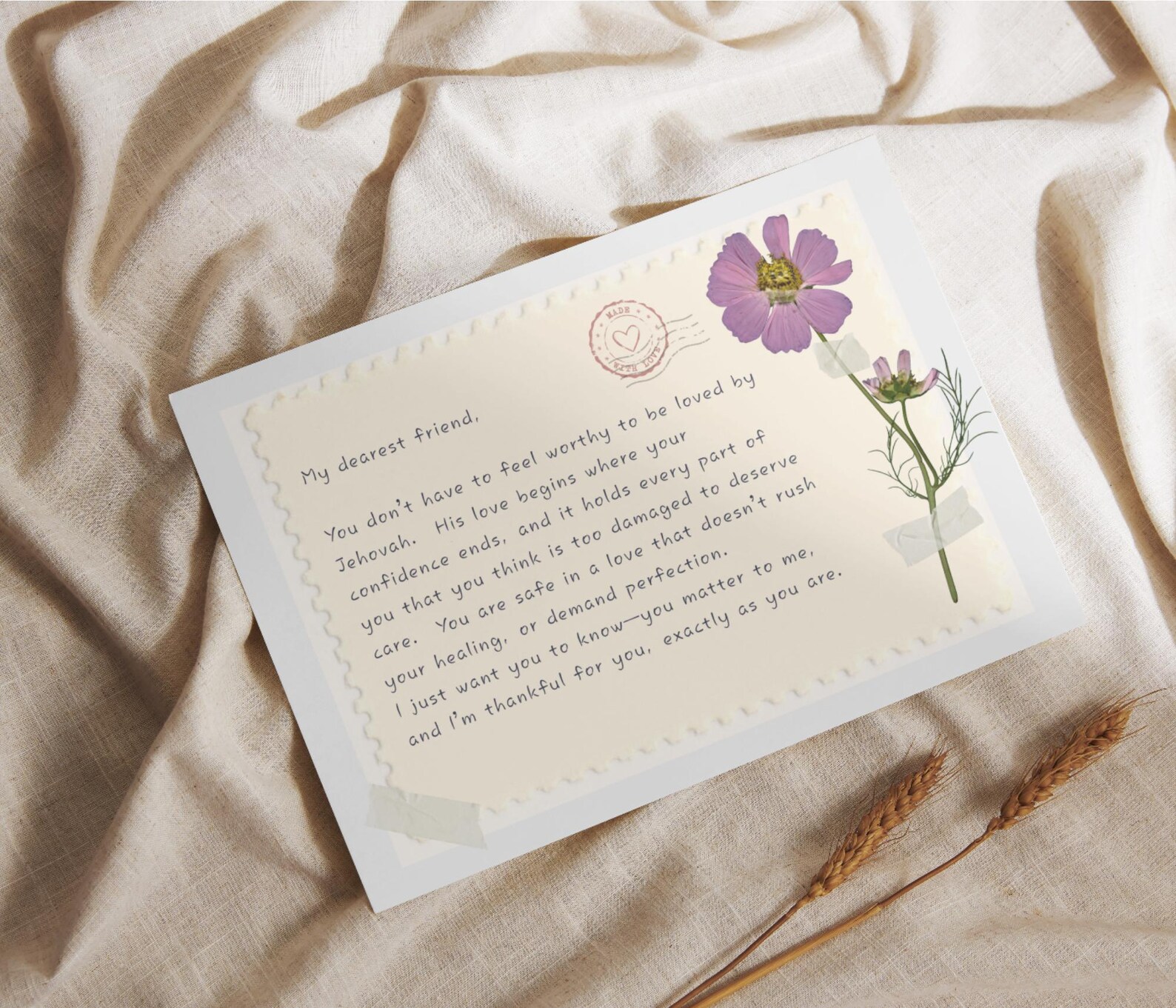 JW Encouragement Card. Heartfelt Letter to a Friend. JW Card Depressed ...