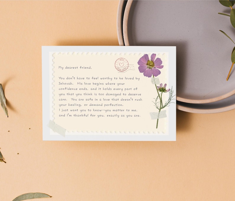 JW Encouragement Card. Heartfelt Letter to a Friend. JW Card Depressed ...