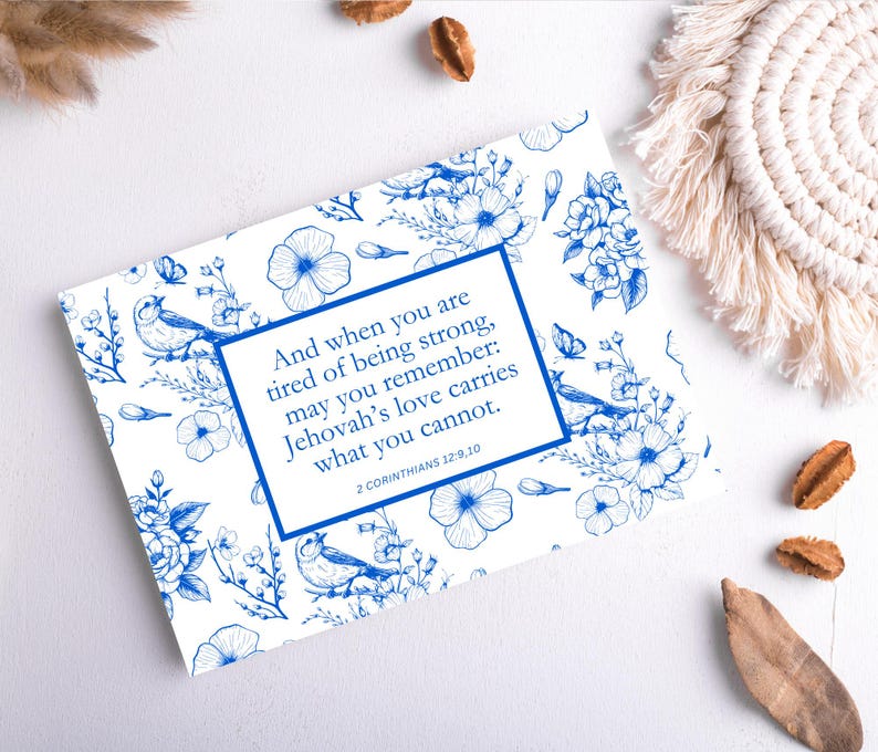 JW Encouragement Card. Jehovah's Love 2 Corinthians 12:9,10 JW Card ...