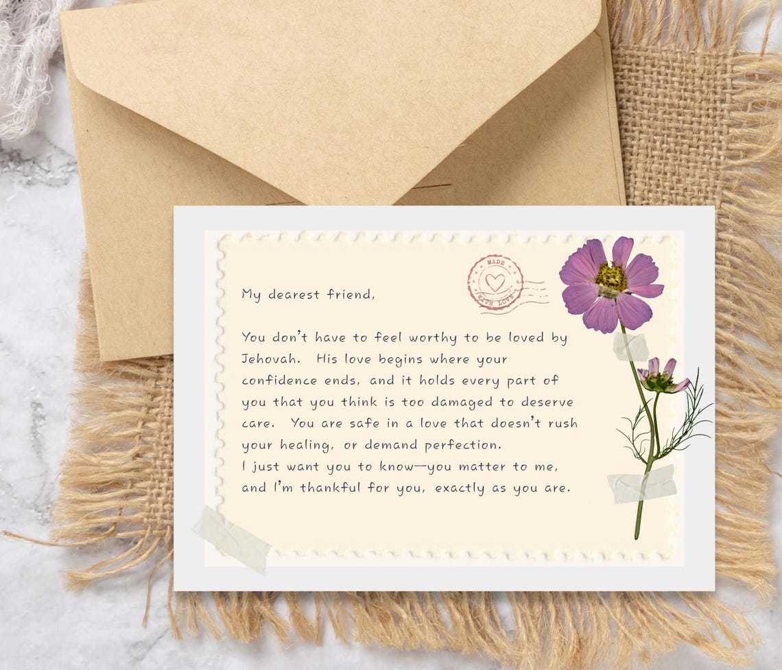 JW Encouragement Card. Heartfelt Letter to a Friend. JW Card Depressed ...
