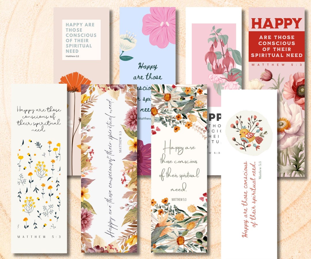 2026 JW Year Text Bookmark Bundle | 8 Designs | “happy Are Those ...