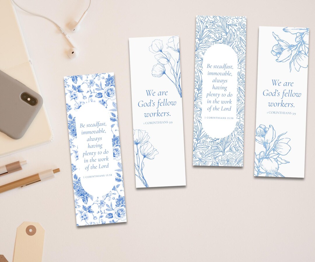 JW Printable Bookmarks 1 Corinthians 3.9, 15.58 | 4 Designs Pioneer ...