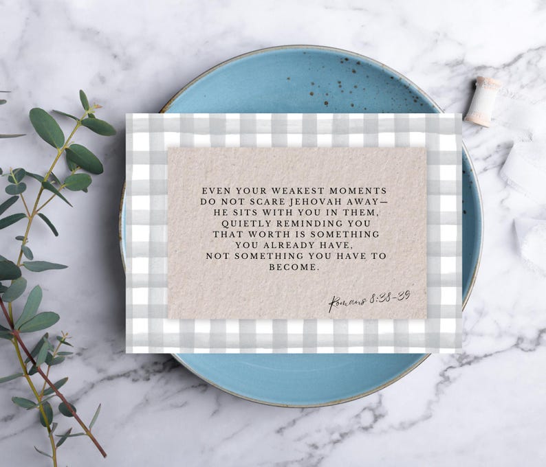 JW Encouragement Card Worthy to Jehovah Romans 8:38,39 JW Card ...