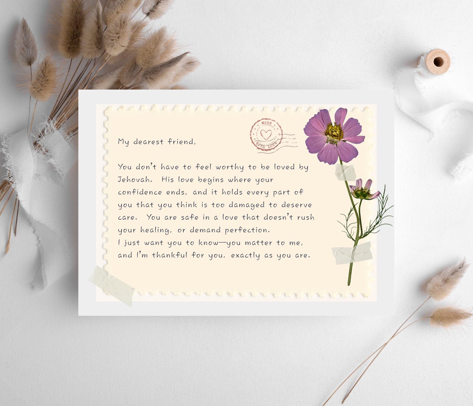 JW Encouragement Card. Heartfelt Letter to a Friend. JW Card Depressed ...