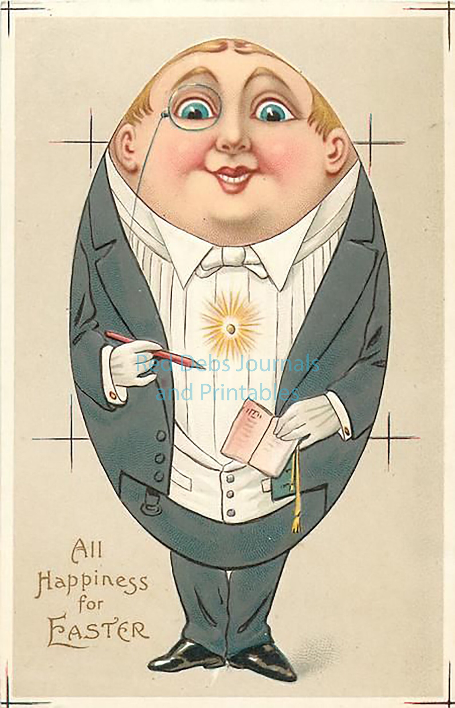 Vintage Egg People Cards Collage Sheet PDF Printable JPEG | Etsy