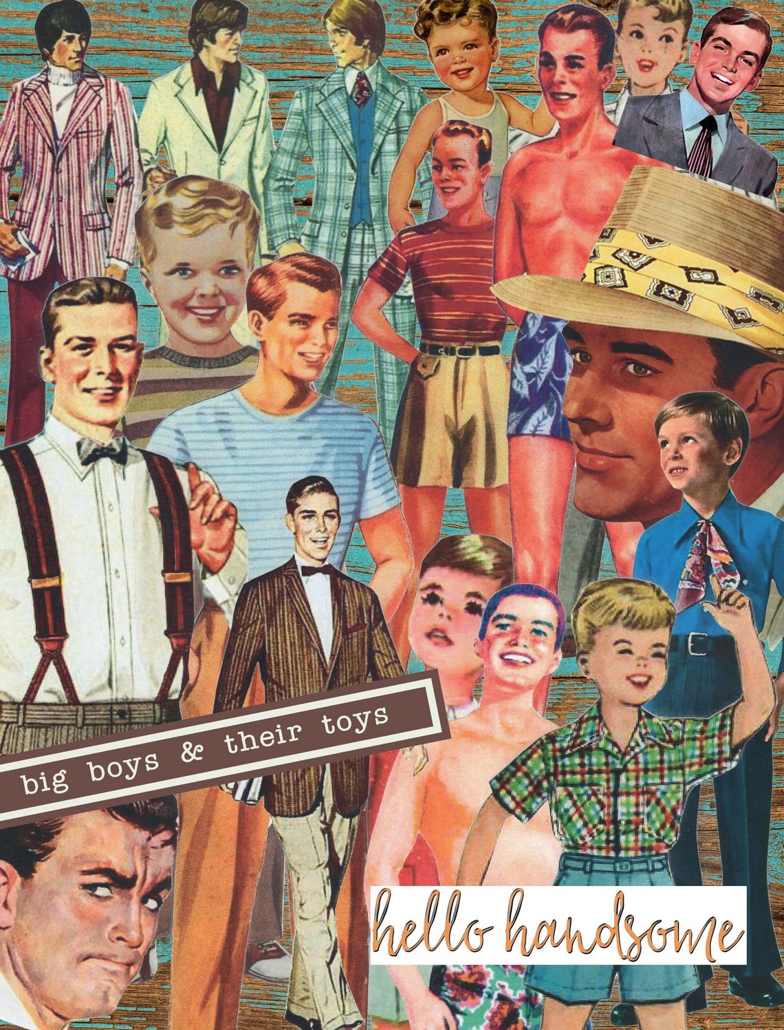 Boys and Men Clip Art Collage Sheet Images - Scrapbook Clip Art, Junk ...