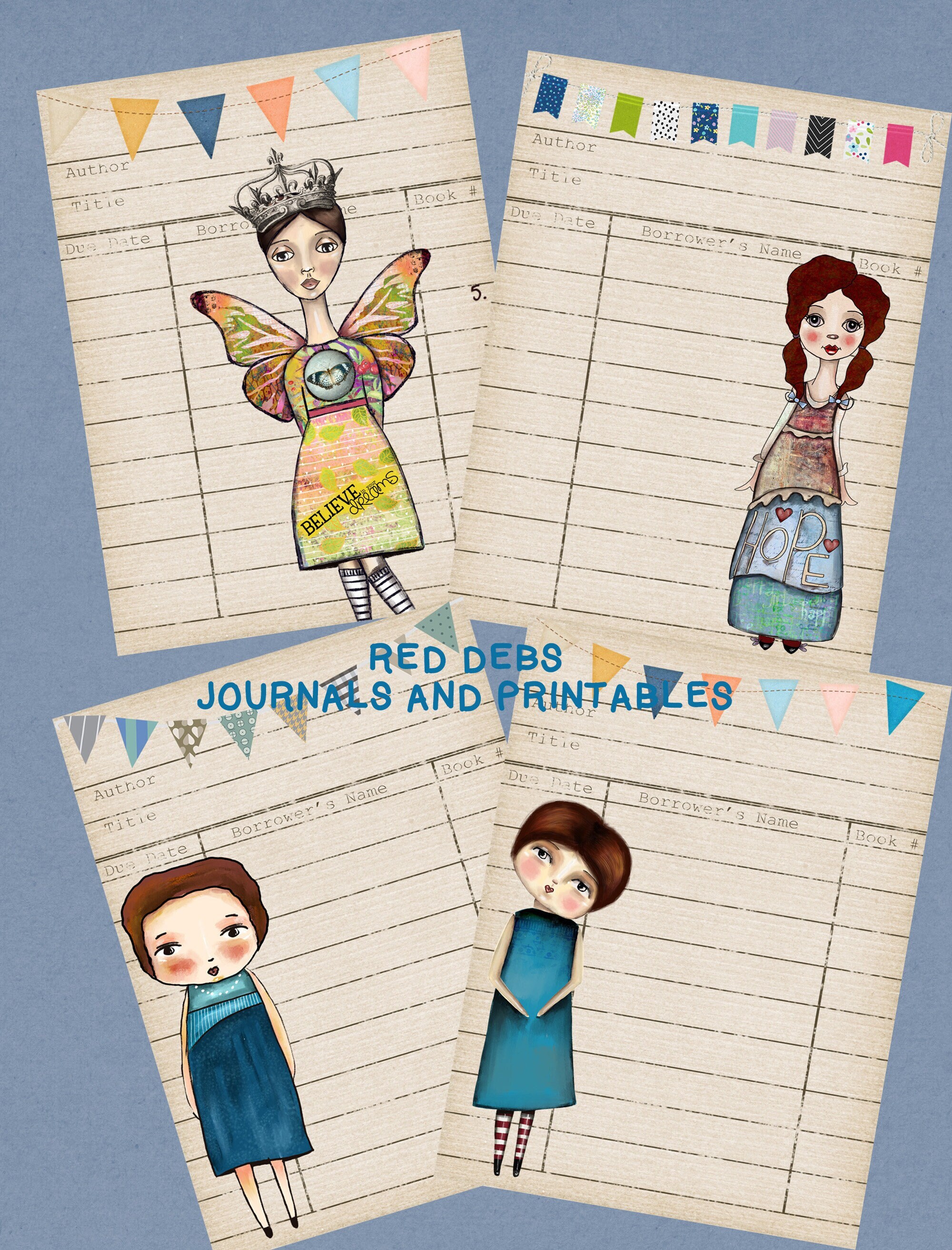 ATC Cards Junk Journal Cards Library Cards Instant Download Printable ...