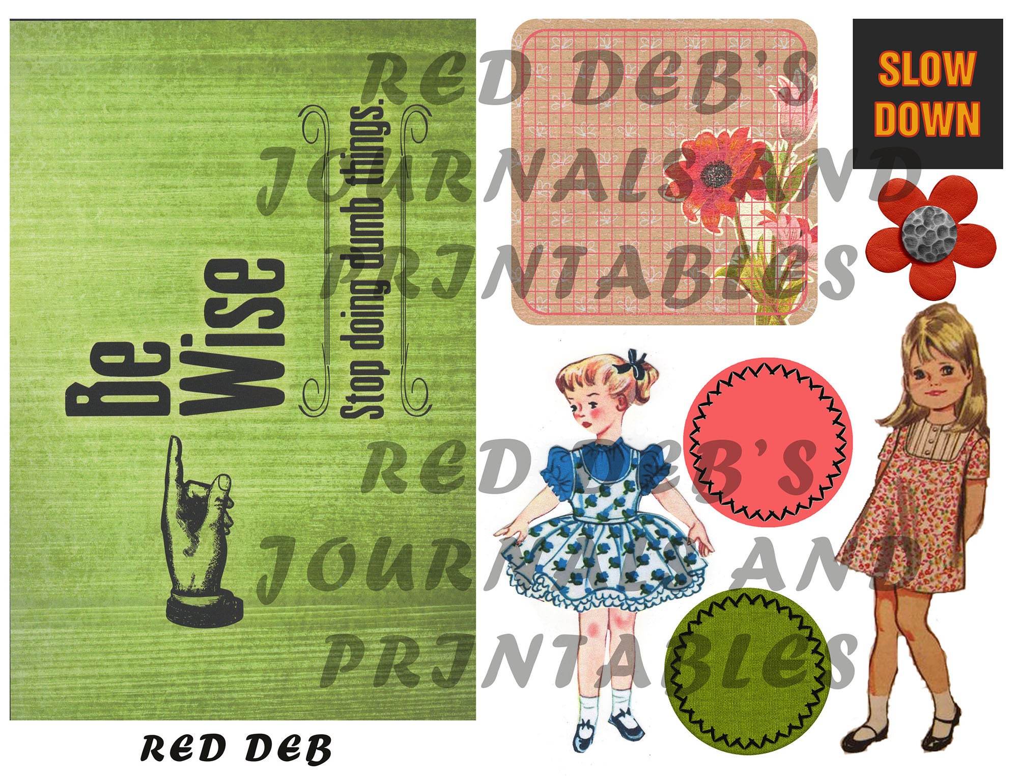 Retro Doll Collage Sheets: Junk Journal Kit #13 (digital Download) - Etsy