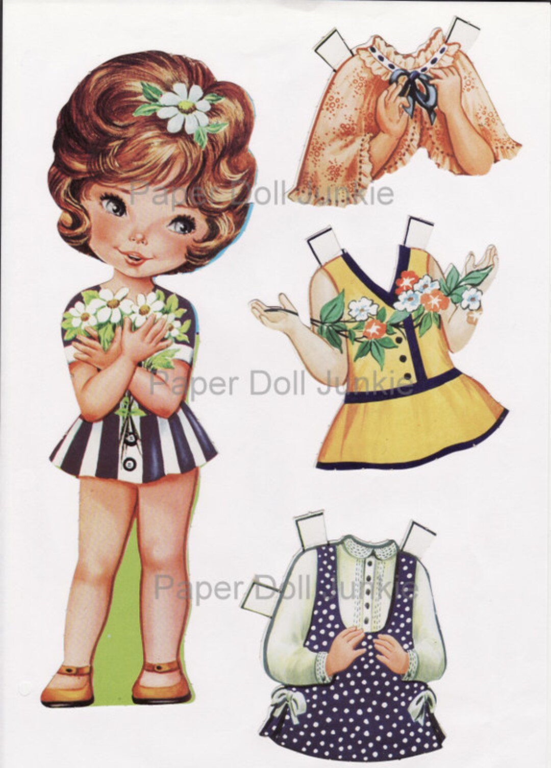 Paper Doll Set: 3 Dolls, 14 Outfits - Printable Ephemera (digital ...