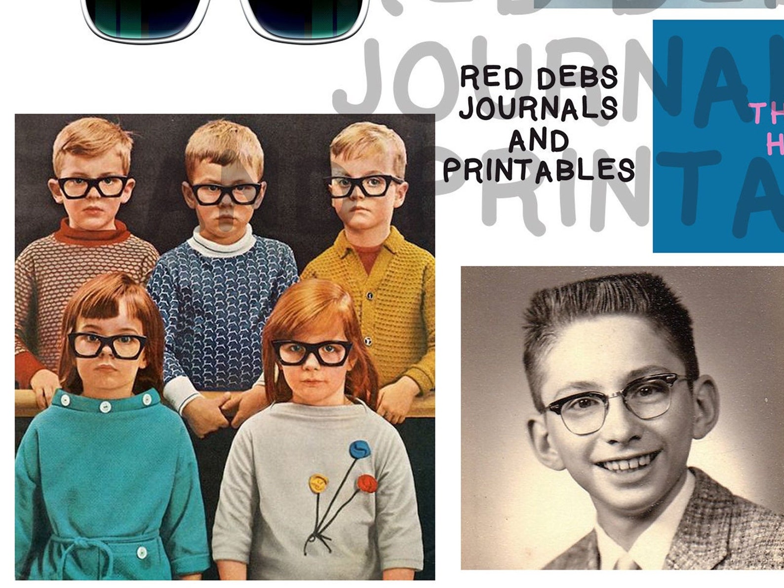 Digital Clip Art Glasses Four Eyes Glasses Collage Sheet Instant Download And Pdf