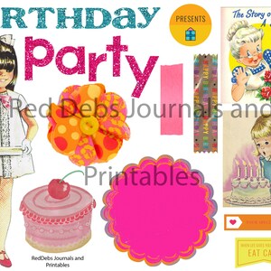 Birthday Scrapbooking Clip Art - Junk Journal Kit - Digital Kit ...