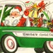 Retro Santa Bus Christmas Card Images: Vintage Clip Art (digital ...