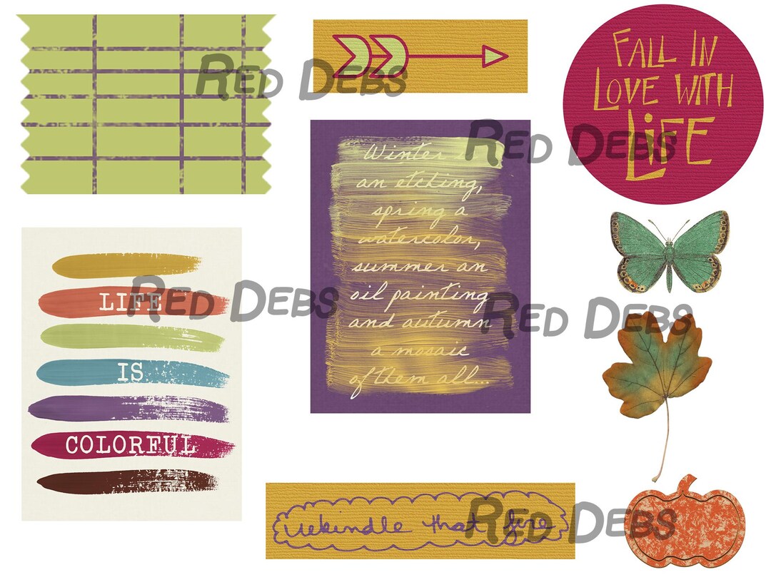 Junk Journal Printables Fall Printables Autumn Clip Art Collage Sheet ...