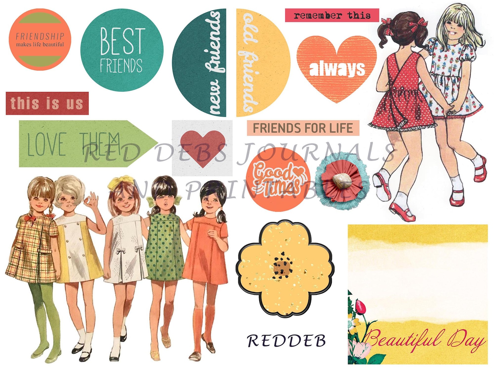 Friendship Junk Journal Kit, Junk Journal Digital Kit, Junk Journal ...