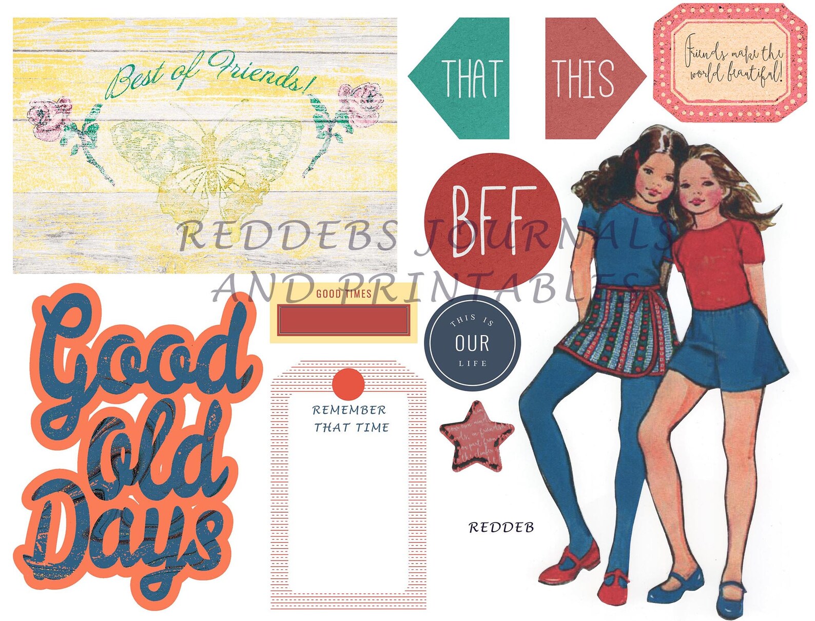 Friendship Junk Journal Kit, Junk Journal Digital Kit, Junk Journal ...