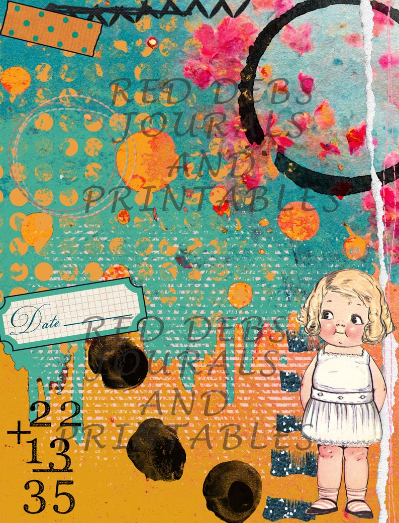 Mixed Media Digital Collage Papers, Digital Background Papers, Digital ...