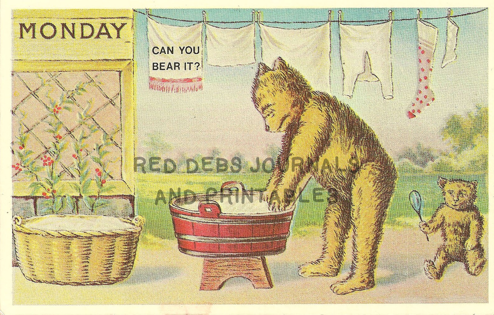 Vintage Postcards - Linen Postcards - Instant Download - Days of the ...