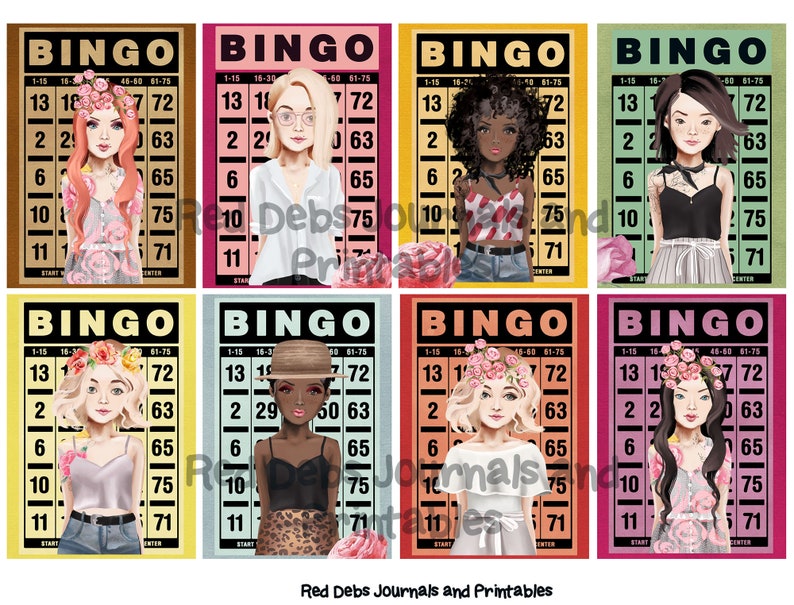 Printable Bingo Cards, Gift Cards, 2.5x3.5 Inch Size Digital Collage ...
