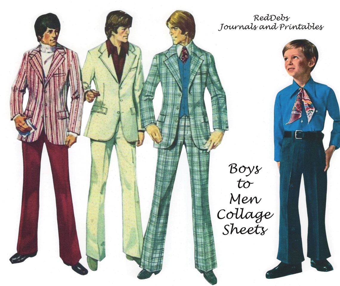 Boys and Men Clip Art Collage Sheet Images - Scrapbook Clip Art, Junk ...