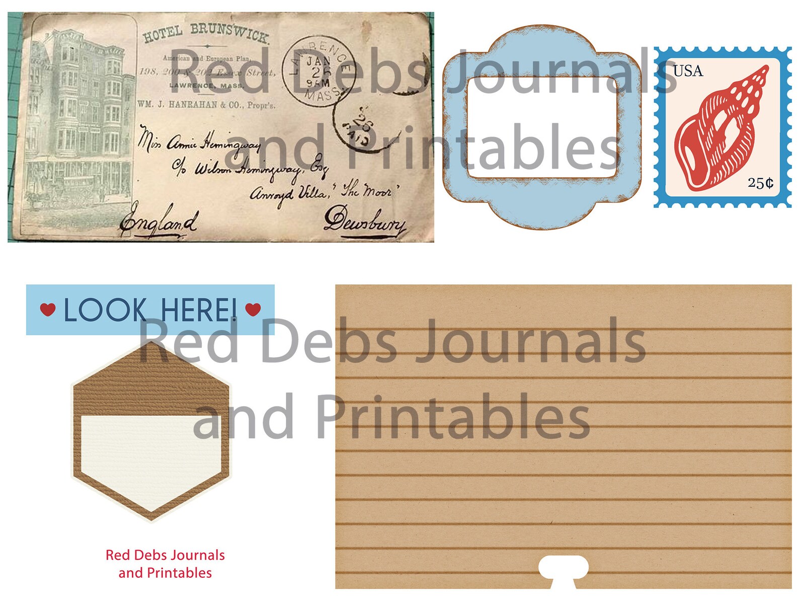 Ephemera Kit #2, Printable Ephemera, Junk Journal Ephemera, Instant ...