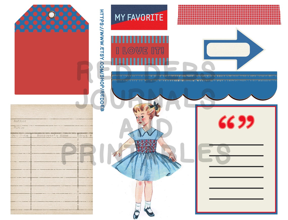 Printable Junk Journal Ephemera Pack Instant Download PDF and JPEG ...