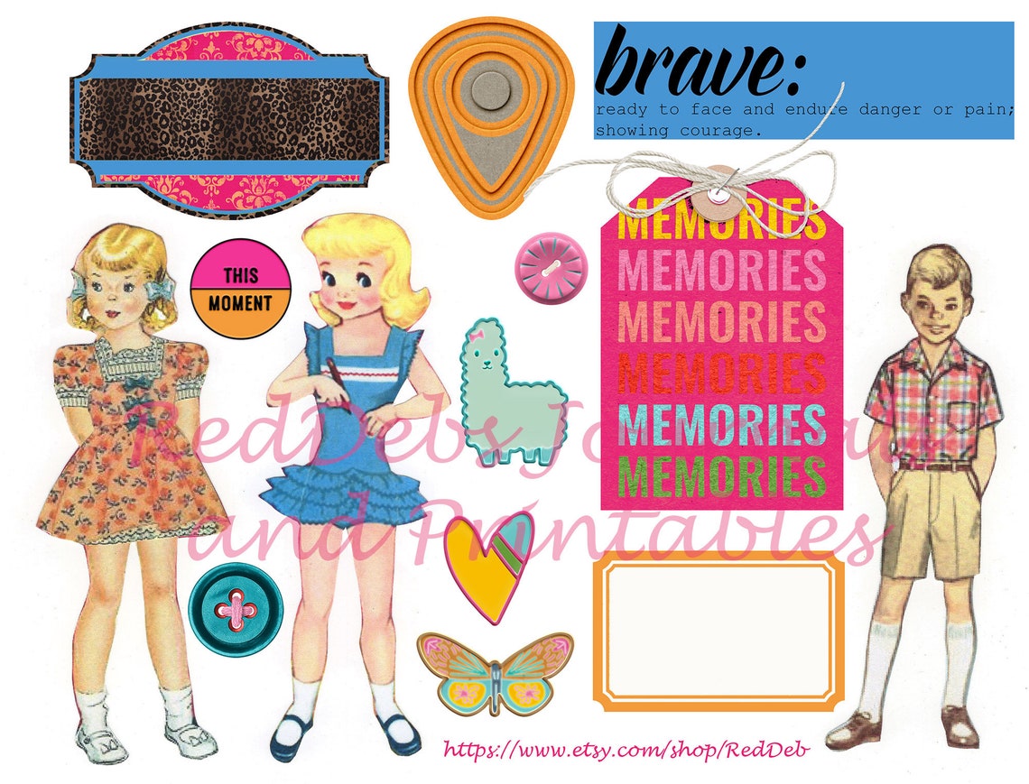 Scrapbooking Ephemera Junk Journal Kit 11 Embellishments - Etsy