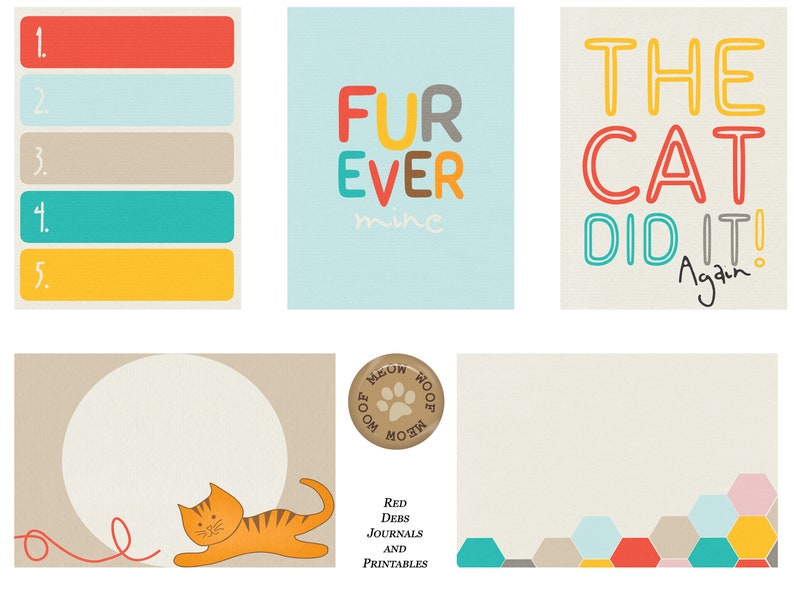 71 Cats Clip Art Images, Cats Collage Sheets, Cats Junk Journal Kit - Etsy