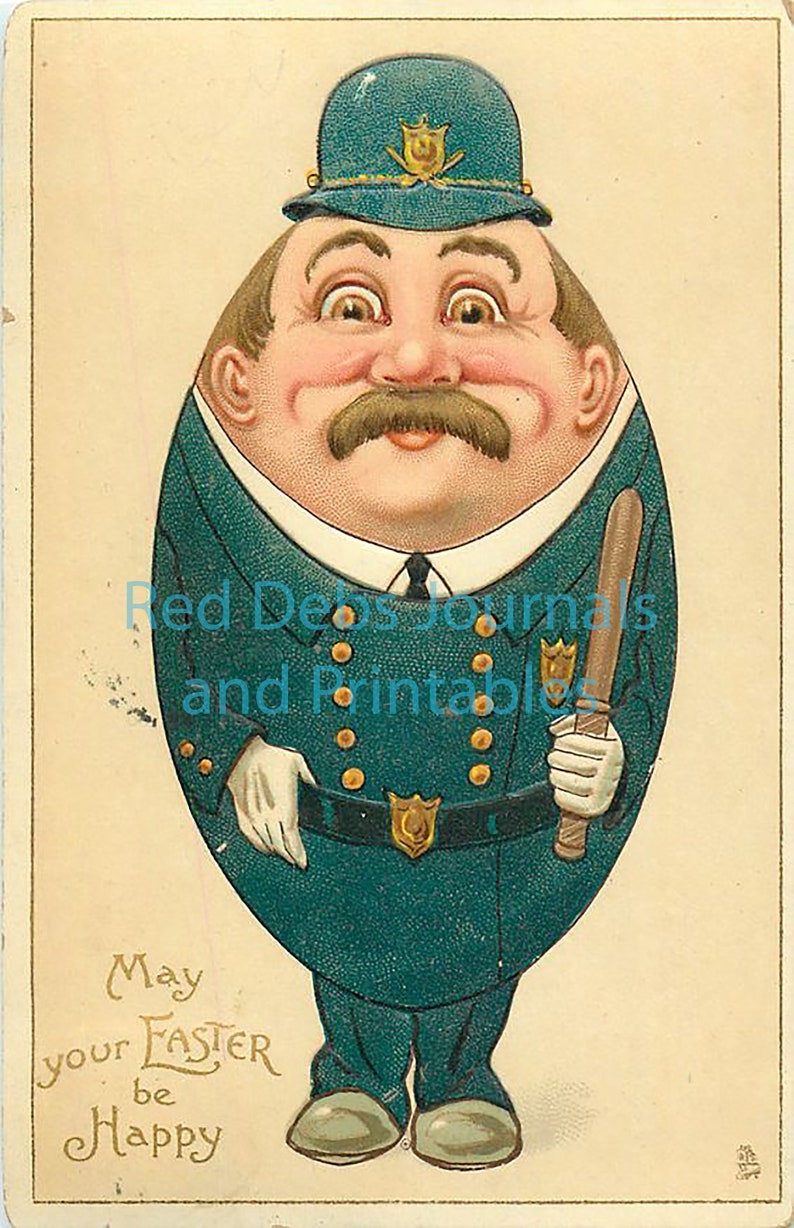 Vintage Funny Egg People Cards: Easter Clip Art (PDF Printable) - Etsy