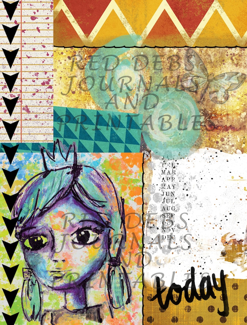 Mixed Media Digital Collage Papers, Digital Background Papers, Digital ...