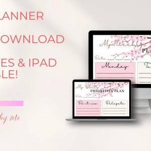 Printable Monthly Planner - Cherry Blossom, PDF Agenda for iPad ...