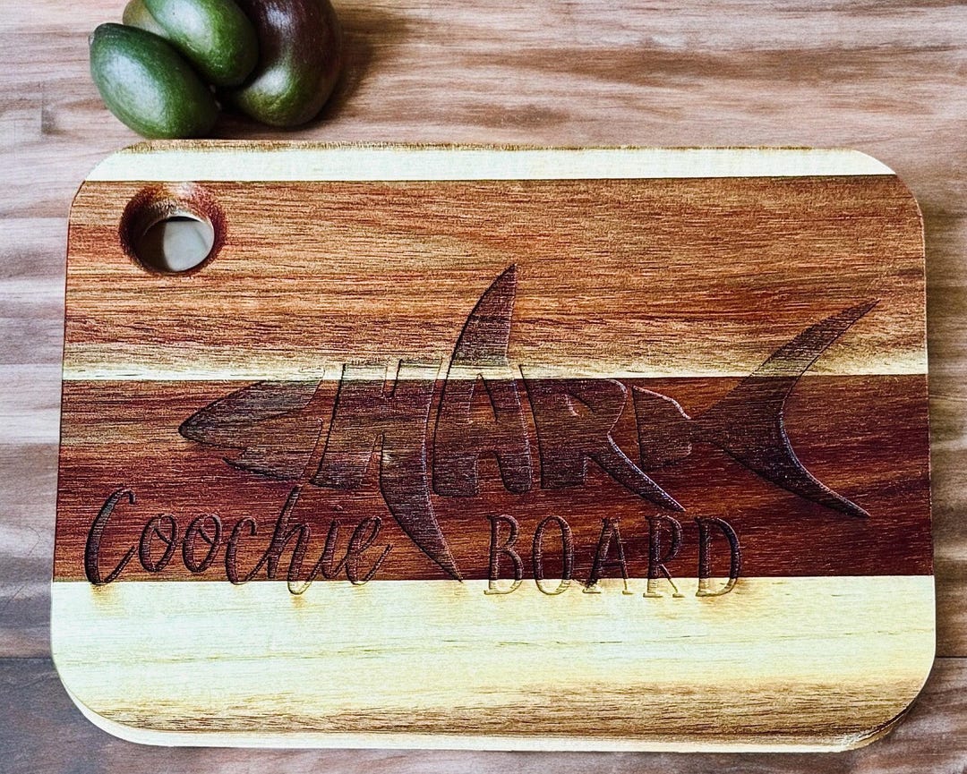 Engraved Shark Charcuterie Board: Humorous Wooden Serving Tray - Etsy