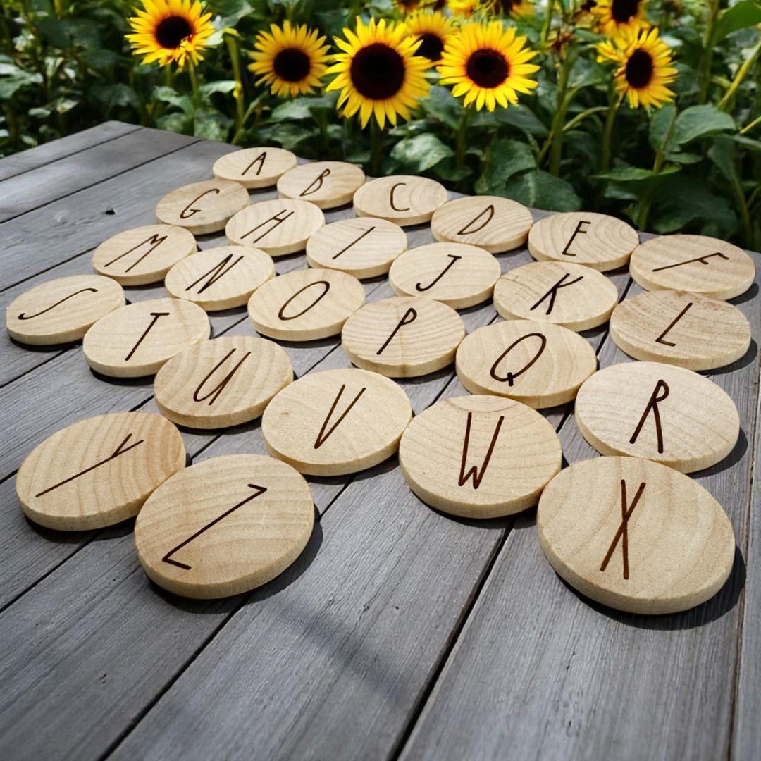 Wooden Alphabet Learning Tokens: Montessori ABC Coins for Kids - Etsy