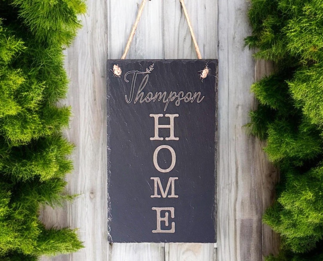 Personalized Slate Home Sign Custom Engraved Plaque Family Name Sign - Etsy
