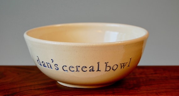 Custom Text Cereal Bowl - Etsy