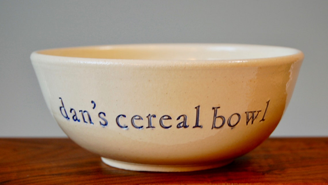 Custom Text Cereal Bowl - Etsy