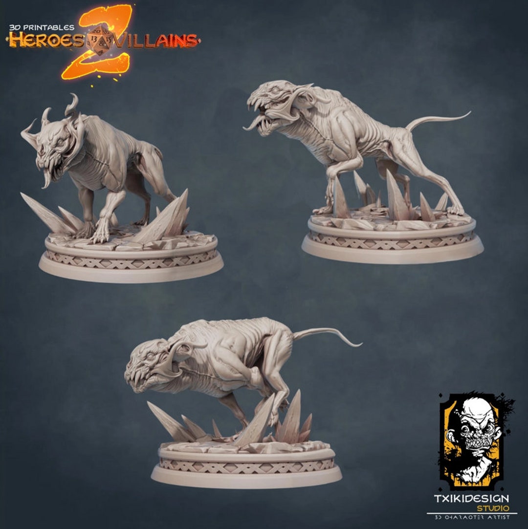Hellhound Squad Heroes & Villains Model Miniature for Tabletop Gaming ...