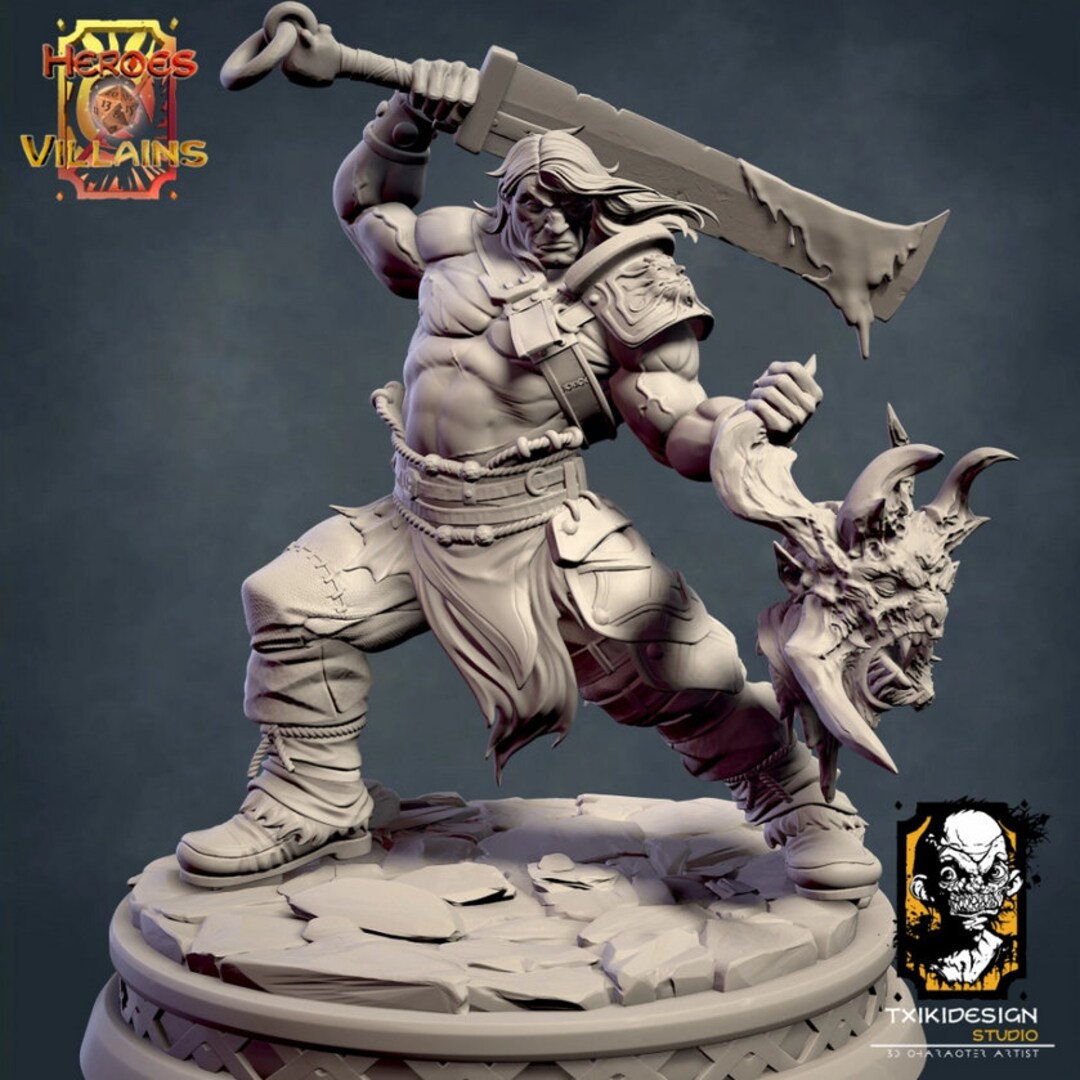 Amtrim the Barbarian Heroes & Villains Model Miniature for Tabletop ...