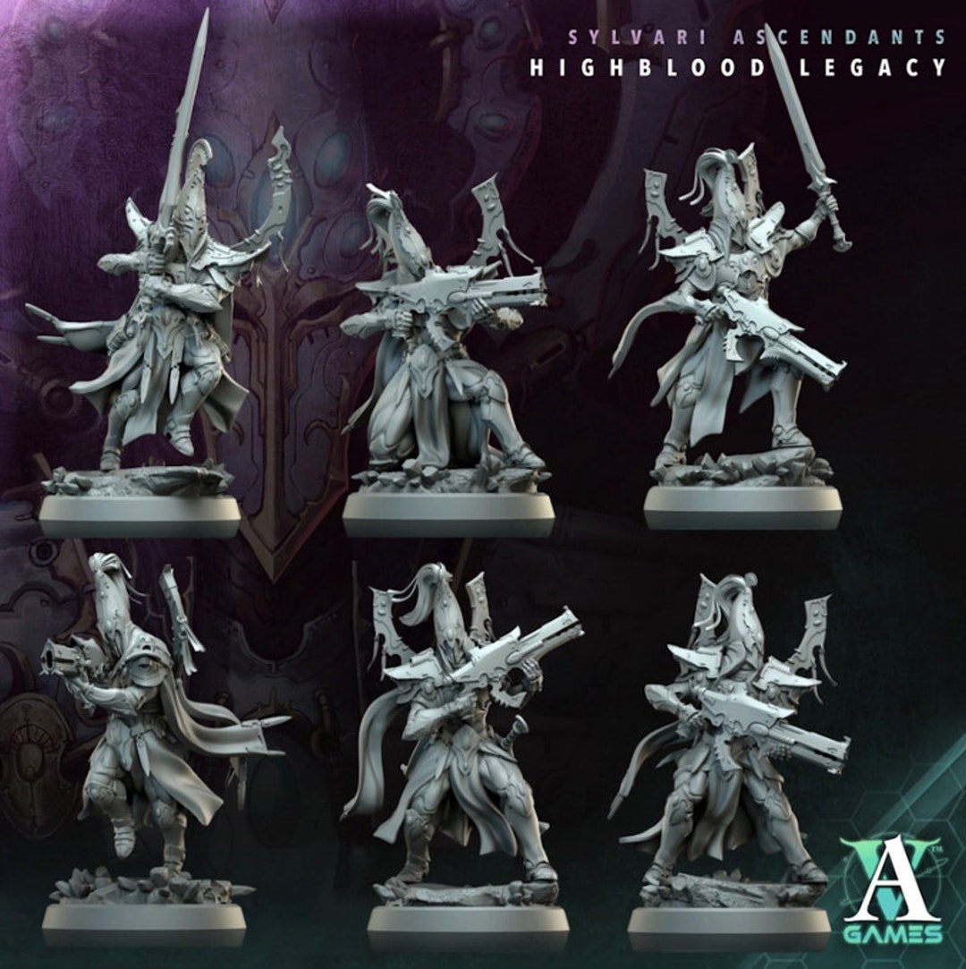 ARCHVILLAIN Sylvari Ascendants Highblood Lancers set of 6 3D Printed ...