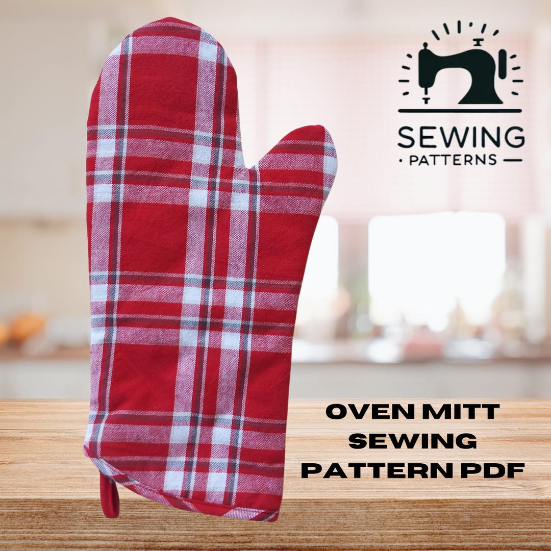Oven Mitt Sewing Pattern PDF - Easy DIY Quilted Kitchen Mitt Pattern ...
