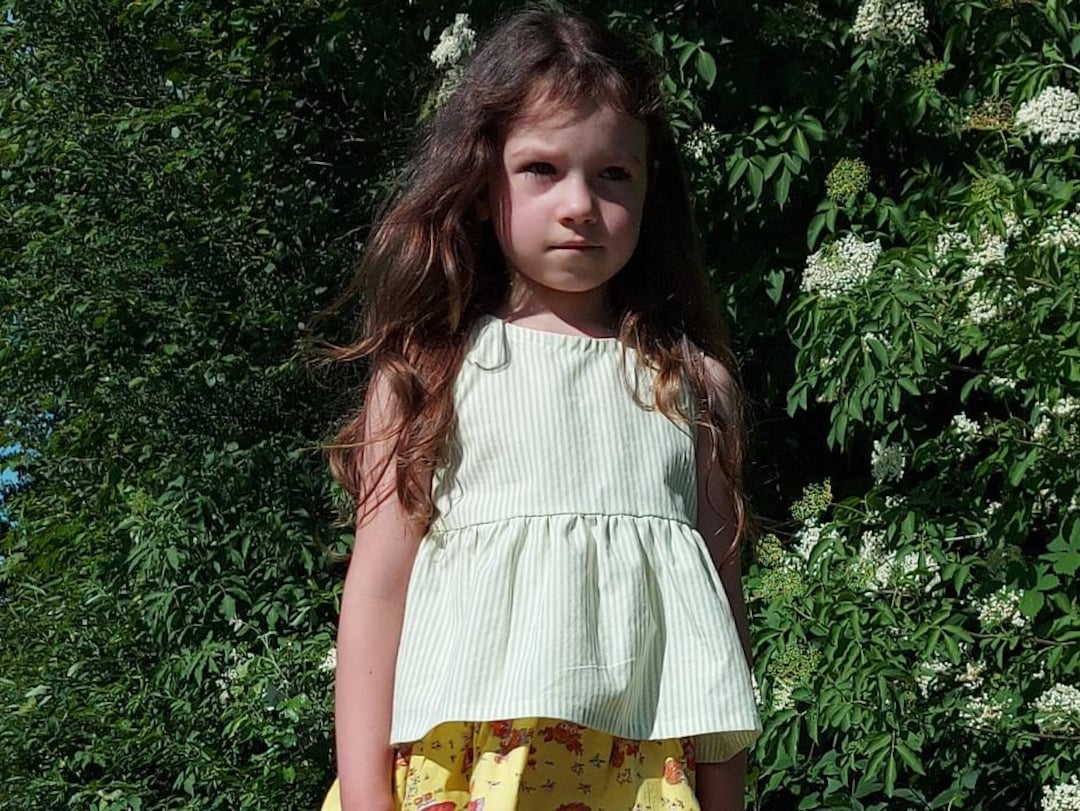 Easy PDF Sewing Pattern: IVY Ruffle Top for Girls (ages 0-6) - Perfect ...