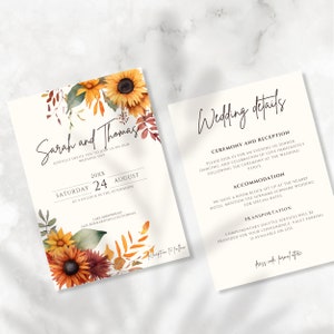 Fall Floral Wedding Invitation Set (digital Download) - Etsy