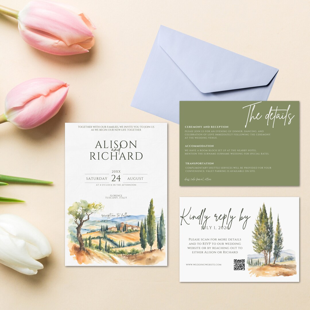 Italian Wedding Invitation Italian Wedding Card Italy Wedding ...