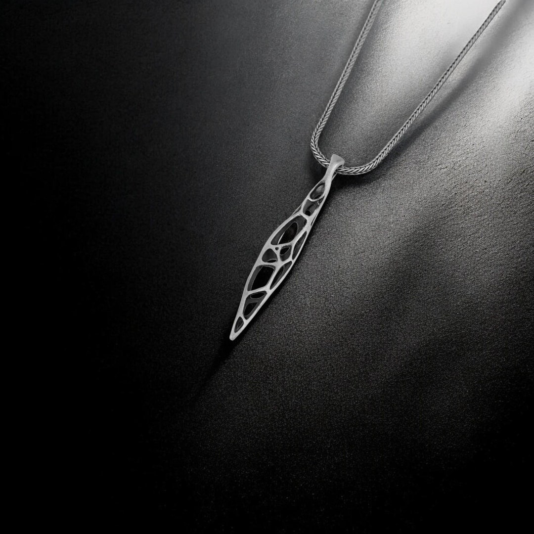 Modern Sterling Silver Abstract Pendant Necklace, Geometric Jewelry - Etsy